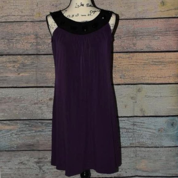 Enfocus Studio | Dresses | Dark Purple Racer Back Straight Line Dress S ...